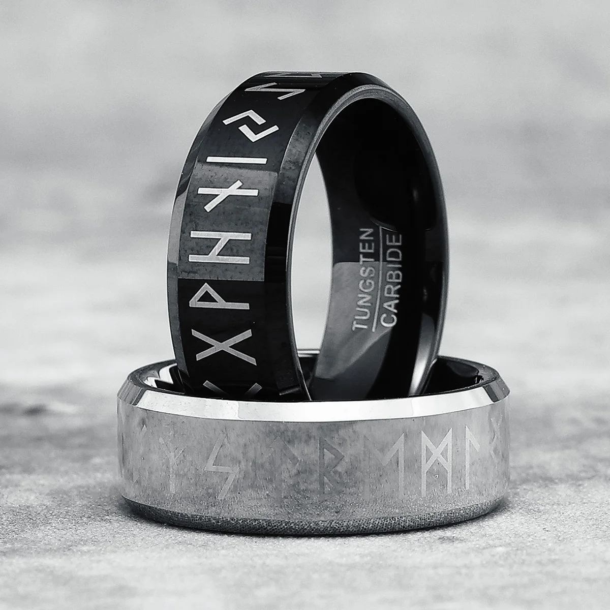 Luxury Tungsten Carbide Men Rings Viking Characters Ring The North Man ...
