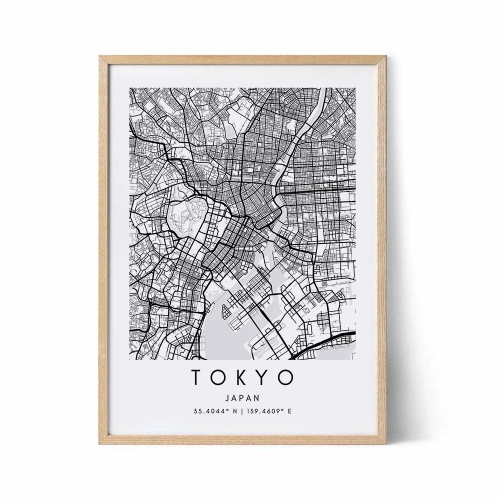 Tokyo-Map-Poster-CUSTOM-City-Map-Print-Minimalistic-Wall-Art-Canvas ...