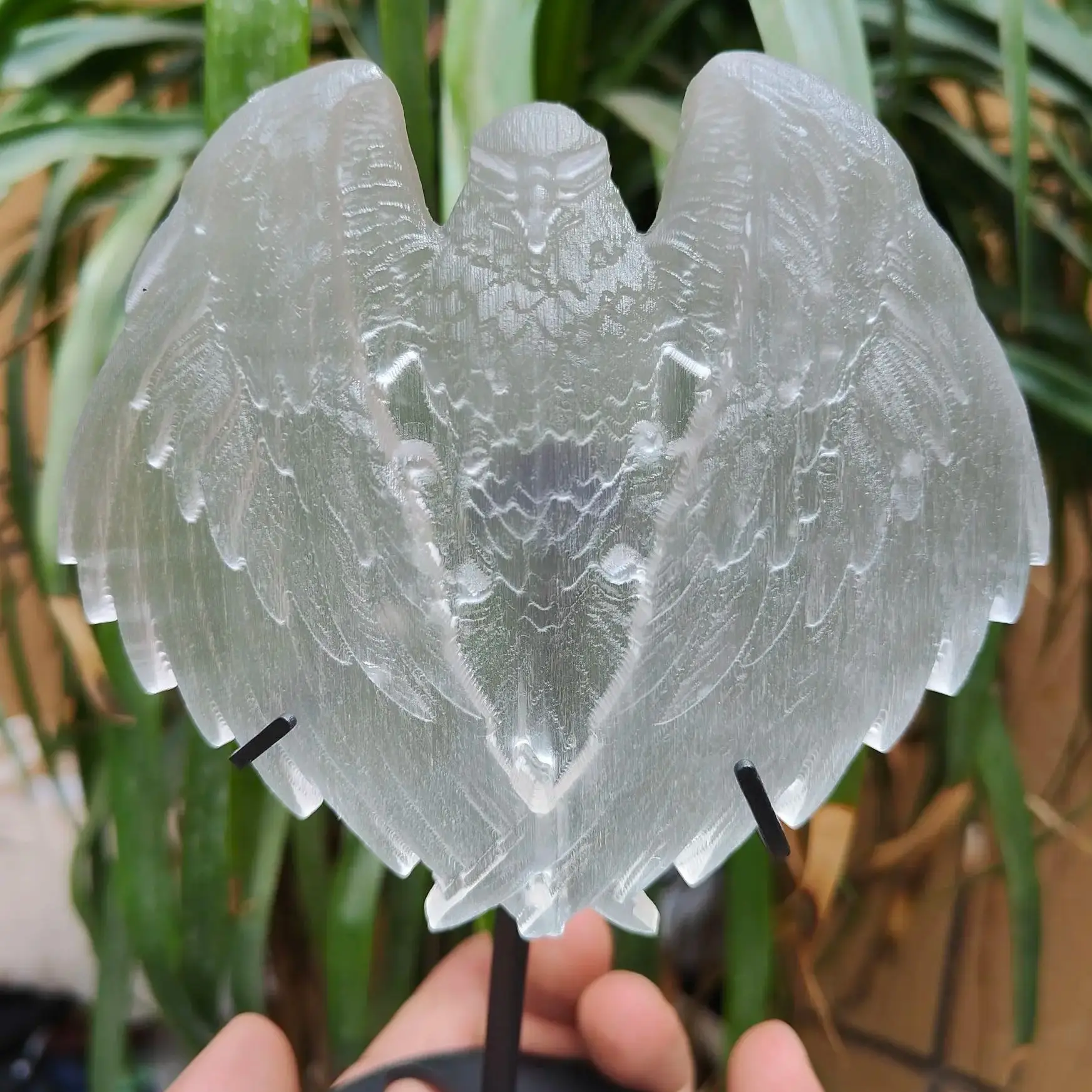 12cm High Quality Selenite Stone Eagle Quartz Healing Crystal Animal ...