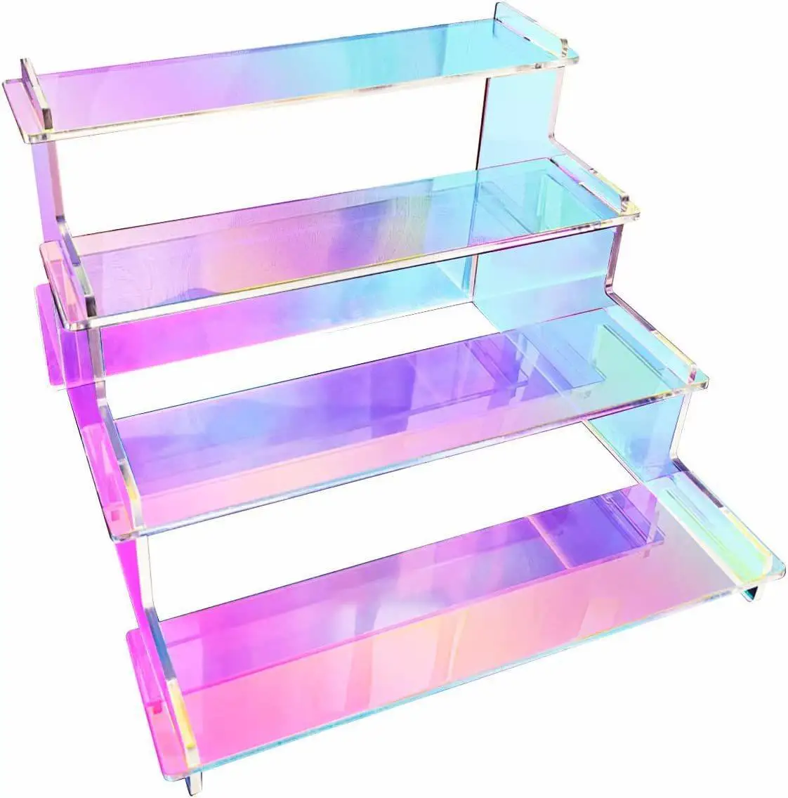 Acrylic Rainbow Riser Display Stand 4 Tier Acrylic Display Shelf for ...