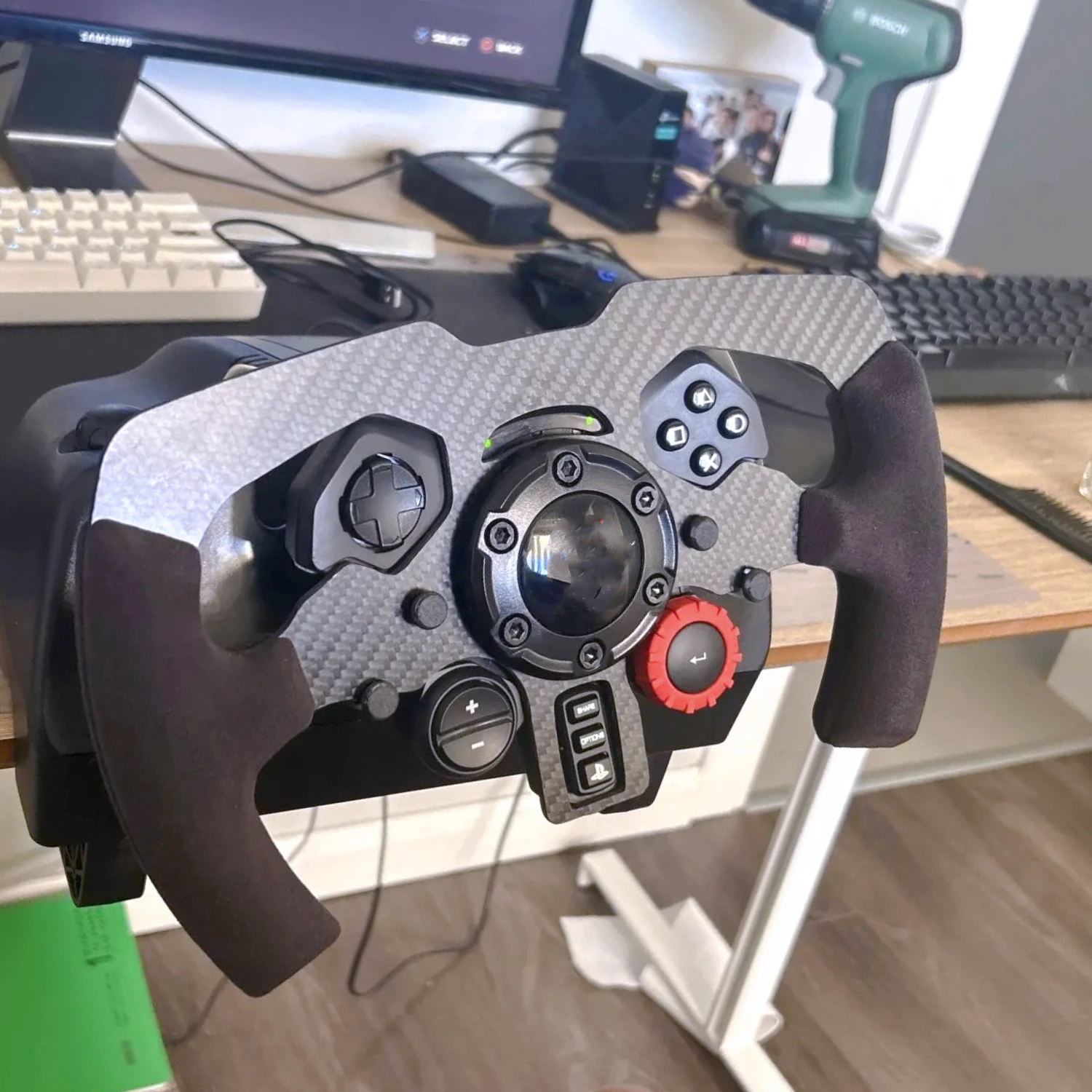 Carbon-Fiber-Gaming-Steering-Wheel-Replacement-for-Logitech-G29-G923-F1 ...