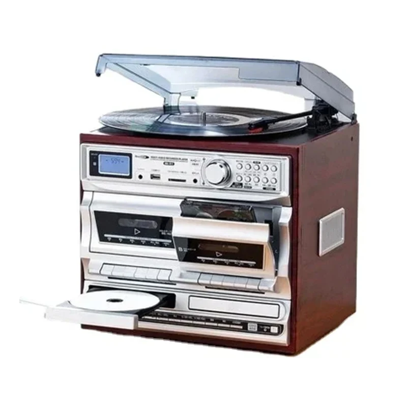 Vinyl-Record-Player-Modern-Jukebox-Antique-Phonograph-Double-CD-Tape ...