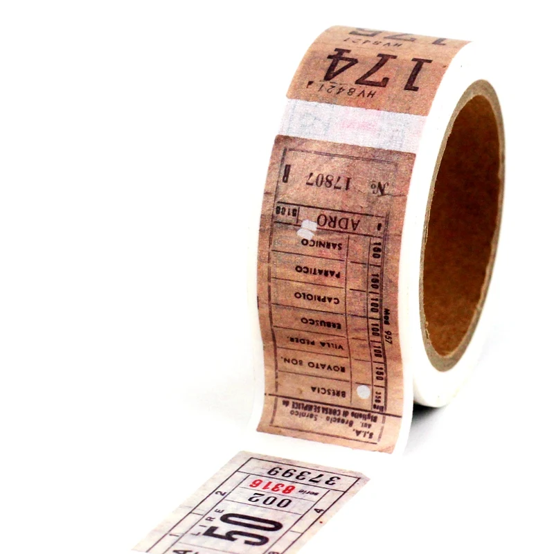 NEW-1X-10M-Decorative-Vintage-Paper-Tickets-20mm-Wide-Washi-Tape-for ...
