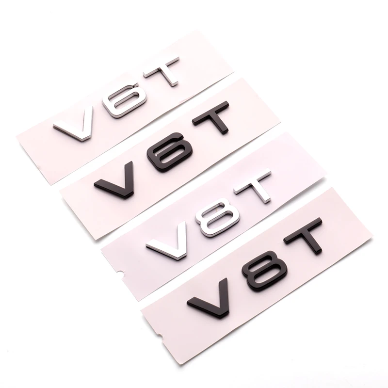 Abs 3d Chrome Letters For Car Stickers V8t V6t Logo Audi A4 A1 A5 Q3 Q5 ...