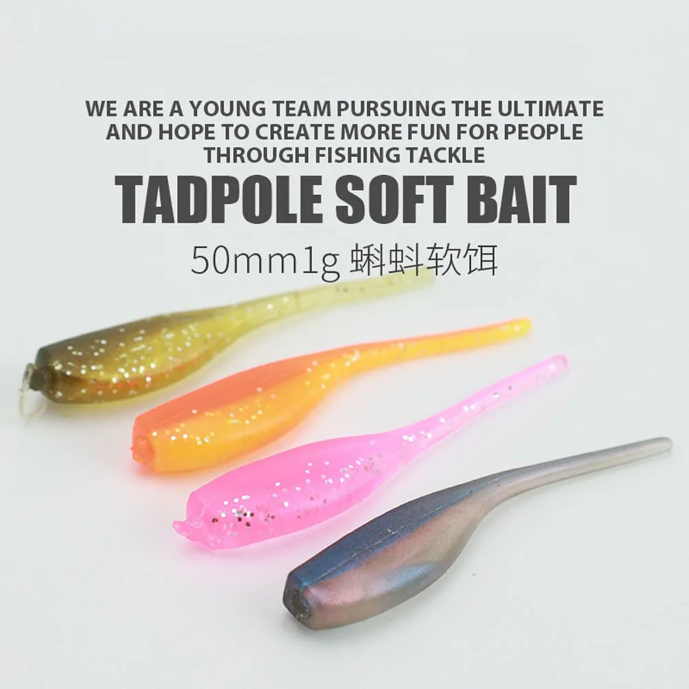 MAGBLUE 10pcs/lot Tadpole Fishing Lure Soft Baits 50mm/1g Bicolor ...
