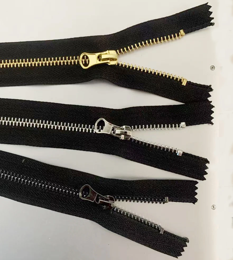 1PC 40-120cm 5# Black Open-End Zipper Auto Lock Gold/Silver/Gun Black ...