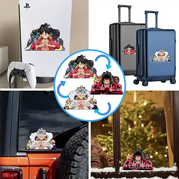 Anime One Piece 3d Gradient Luffy Gear 5 Motion Sticker Magic Sticker ...