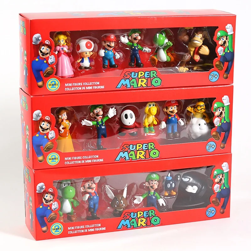 6 teile/satz Super Mario Bros Anime Abbildung Modell Cartoon Puppen ...