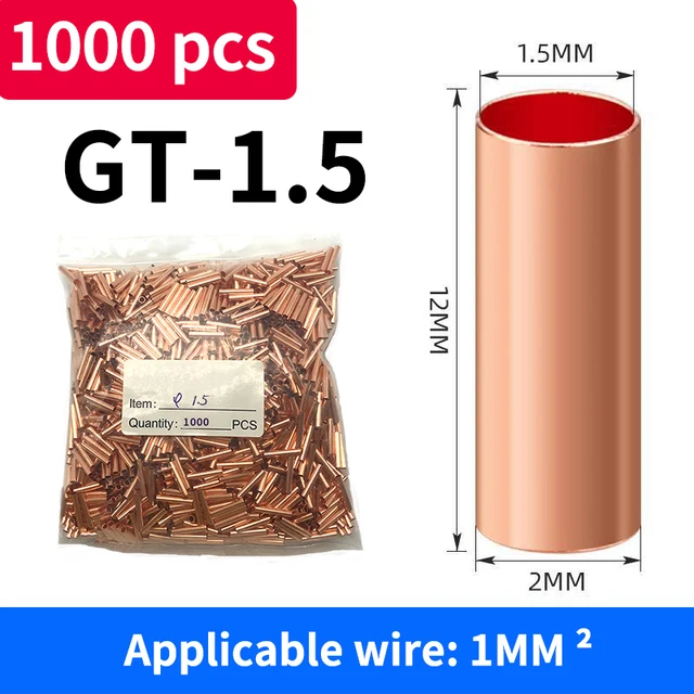 KRE Copper Pipe Butt Joint Intermediate Terminal Wire Connecting Pipe ...