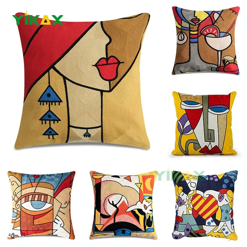 45x45cm Abstract Cushion Cover Picasso Graffiti Pillow Case Art ...