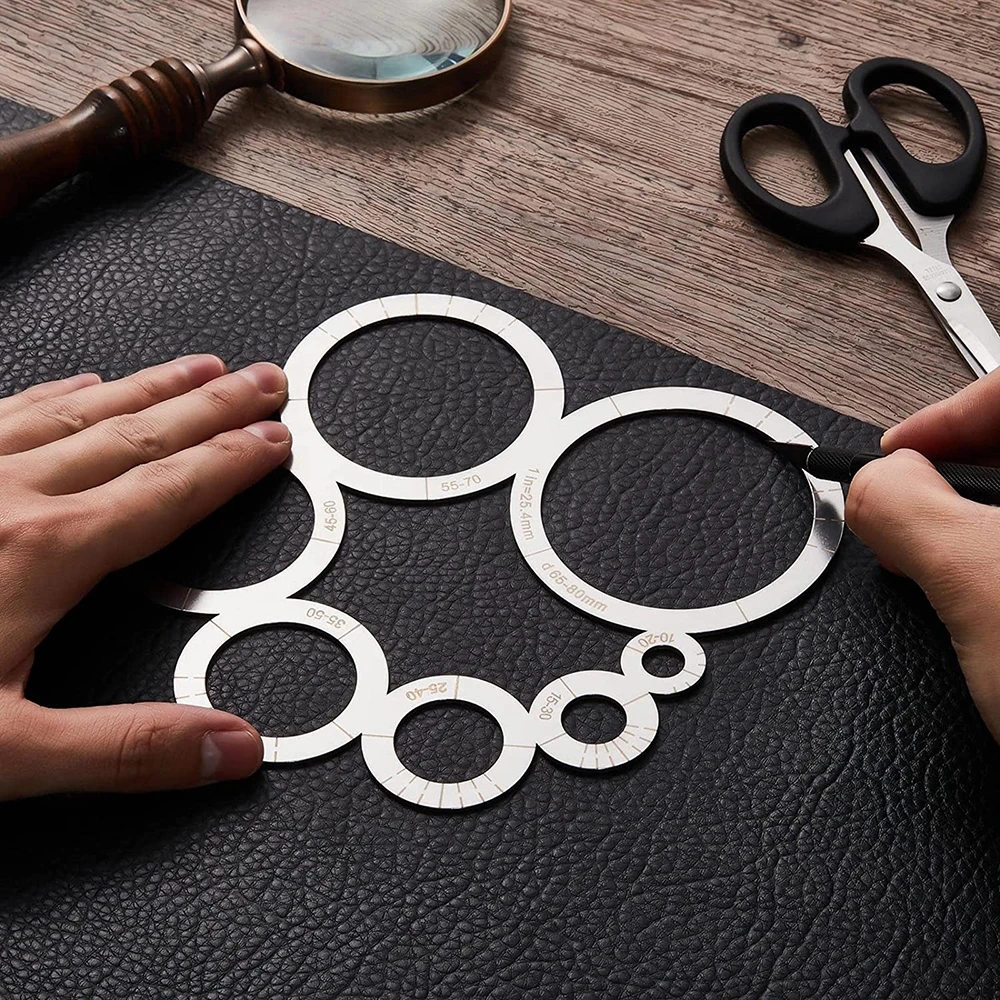 DIY-Round-Leather-Cutting-Tools-Metal-Corner-Cutting-Ruler-Circle-For ...