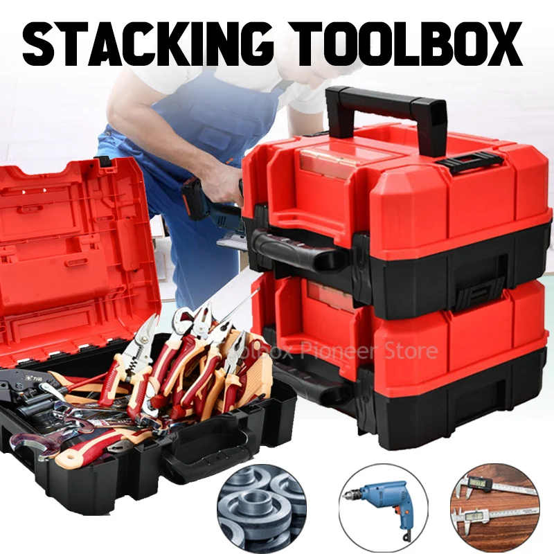 Plastic-Tool-Box-Stackable-Tool-Bucket-Toolbox-Suitcase-for-Tools ...