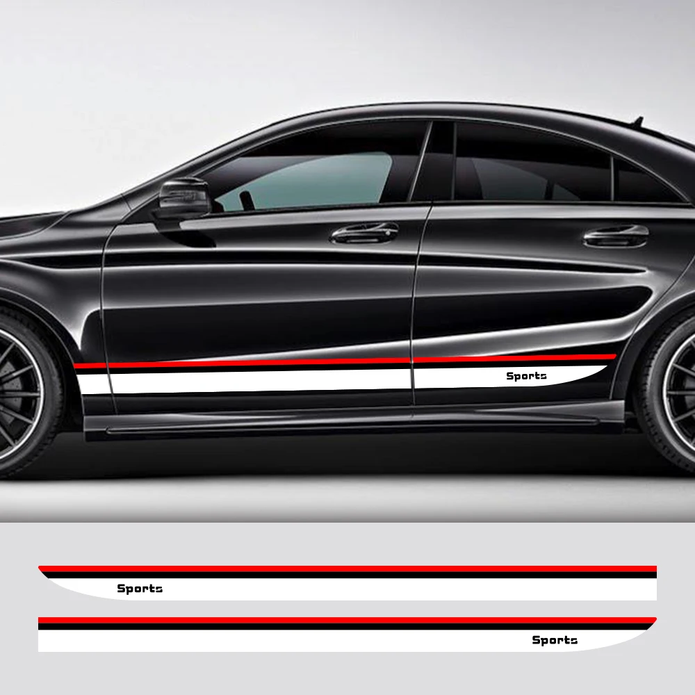 Universal-Car-Side-Skirt-Stickers-Auto-Door-Sport-Styling-Stripes-Film ...