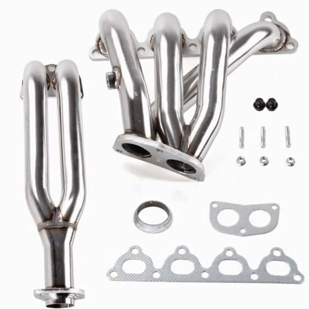 STAINLESS EXHAUST CHROME HEADER FOR 88-00 HONDA CIVIC CRX DEL SOL D15/D16