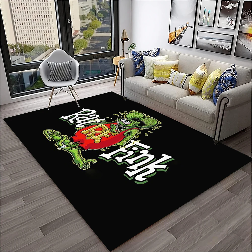 3D Funny Rat Fink Cartoon Movie Carpet Rug for Home Living Room Bedroom ...
