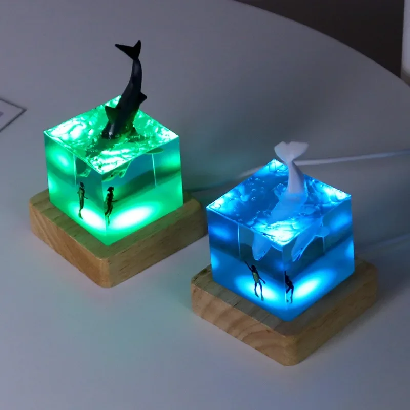 Seabed-World-Organism-Resin-Table-Light-Art-Decoration-Lamp-Shark ...