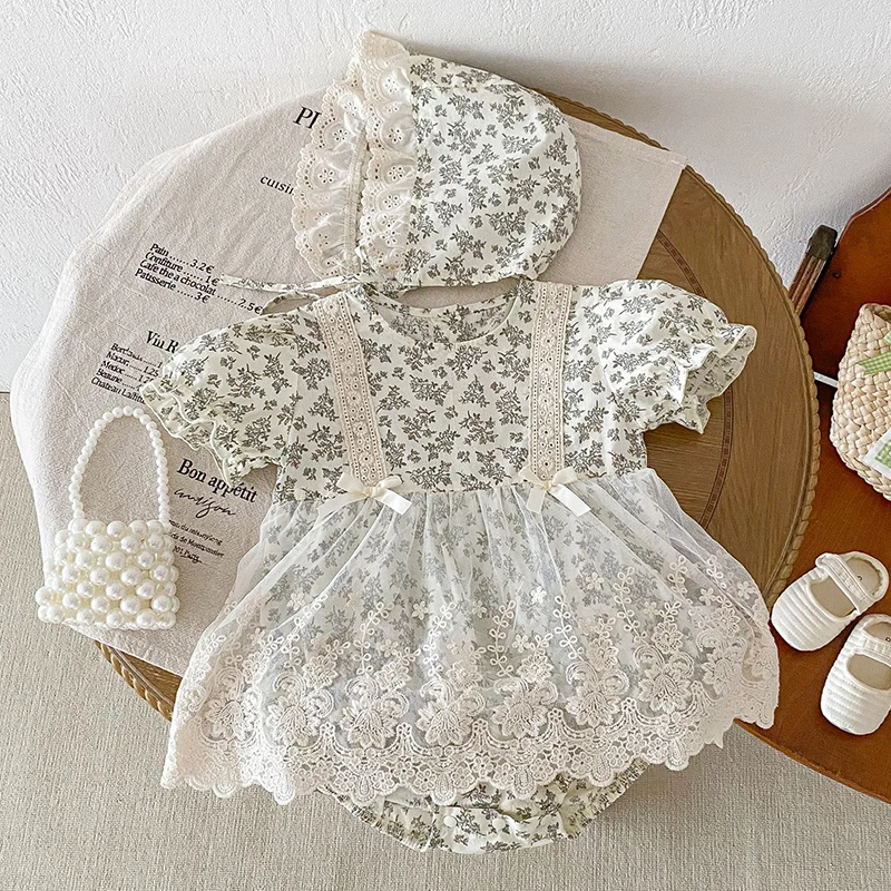 2024 New Baby Clothes Summer Newborn Baby Girl Romper+Hat Short Sleeved ...