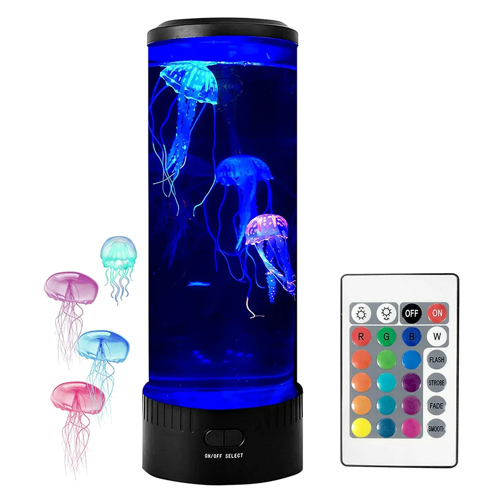 Jellyfish-Lamp-Color-Changing-Remote-Control-Aquarium-Tank-LED-Night ...