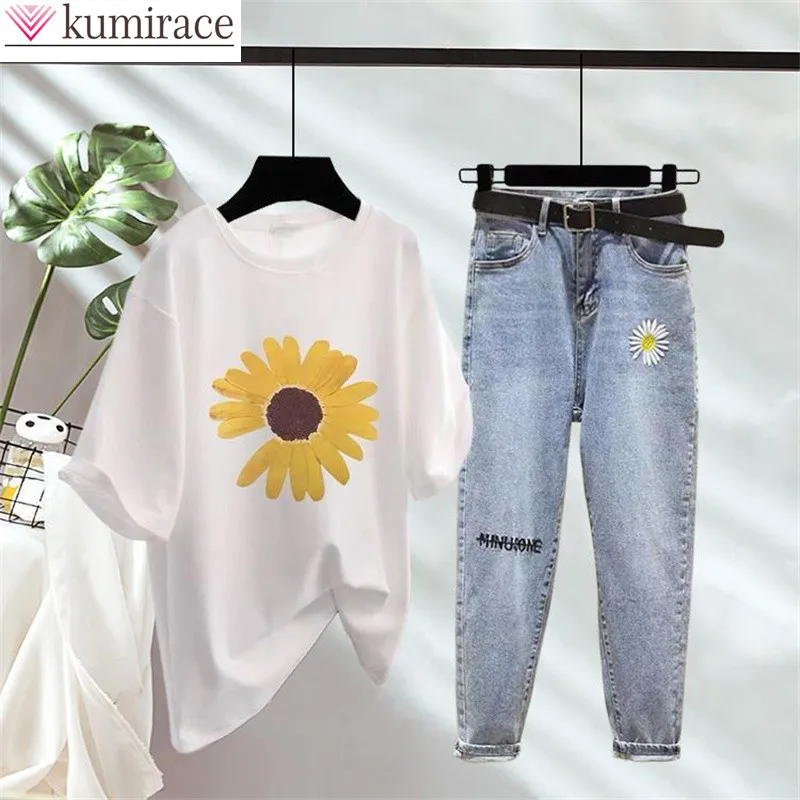 Conjunto-elegante-de-duas-pe-as-feminino-cal-a-solta-de-margarida ...