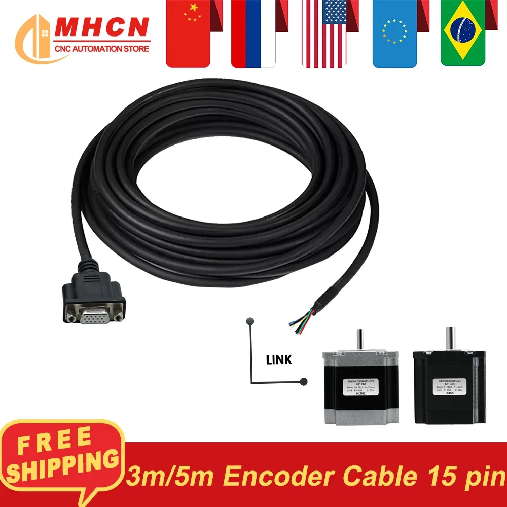 3m-5m-8m-Encoder-Cable-15-pin-for-Nema23-Nema34-Close-Loop-Servo-Motor ...