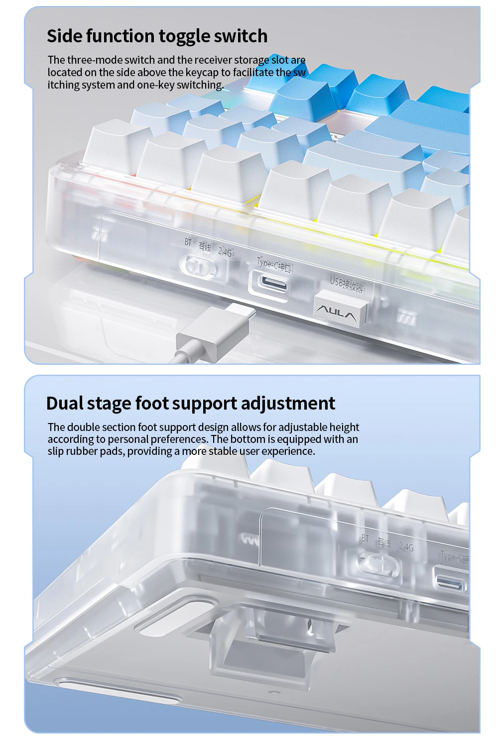 AULA L87 Mechanical Keyboard – Tri-Mode, Wireless, RGB | Unendingtech