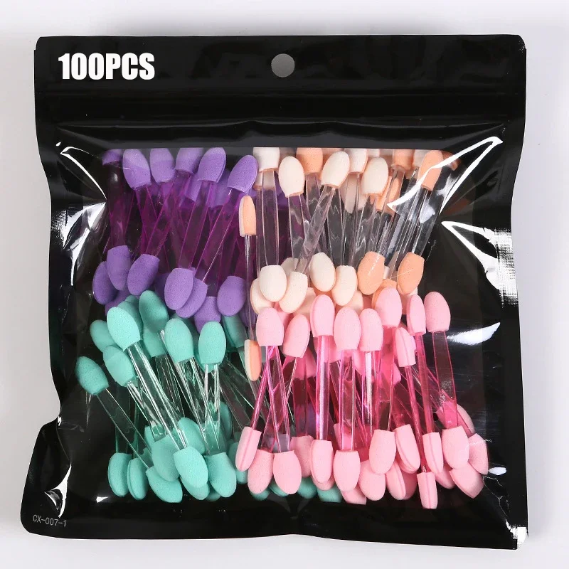 10-100Pcs-Small-Portable-Eyeshadow-Applicators-In-Bulk-Double-Sponge ...