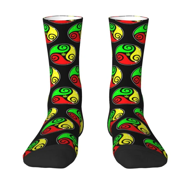 One Love Jamaican Rasta Reggae Socks Dress Socks for Men & Women Warm ...
