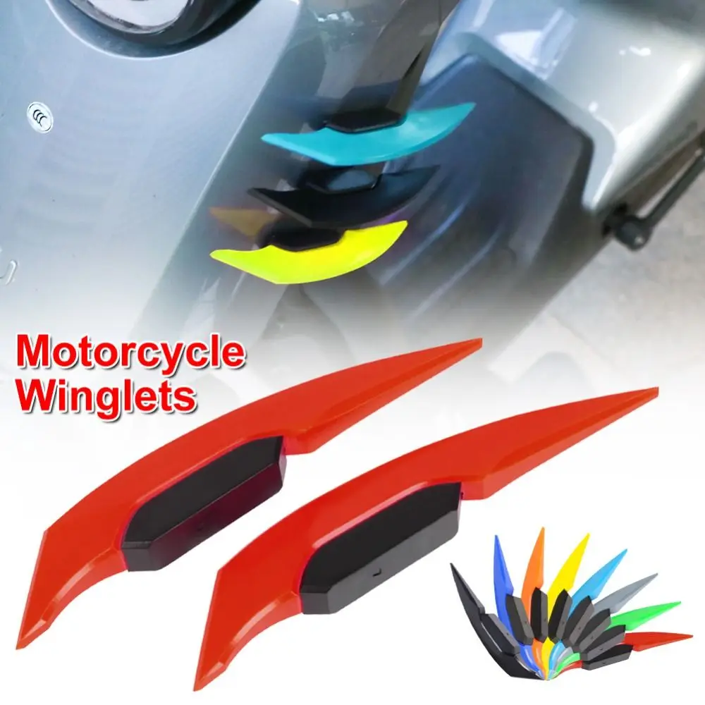 1Pair-Universal-Motorcycle-Winglet-Aerodynamic-Spoiler-Wing-Adhesive ...