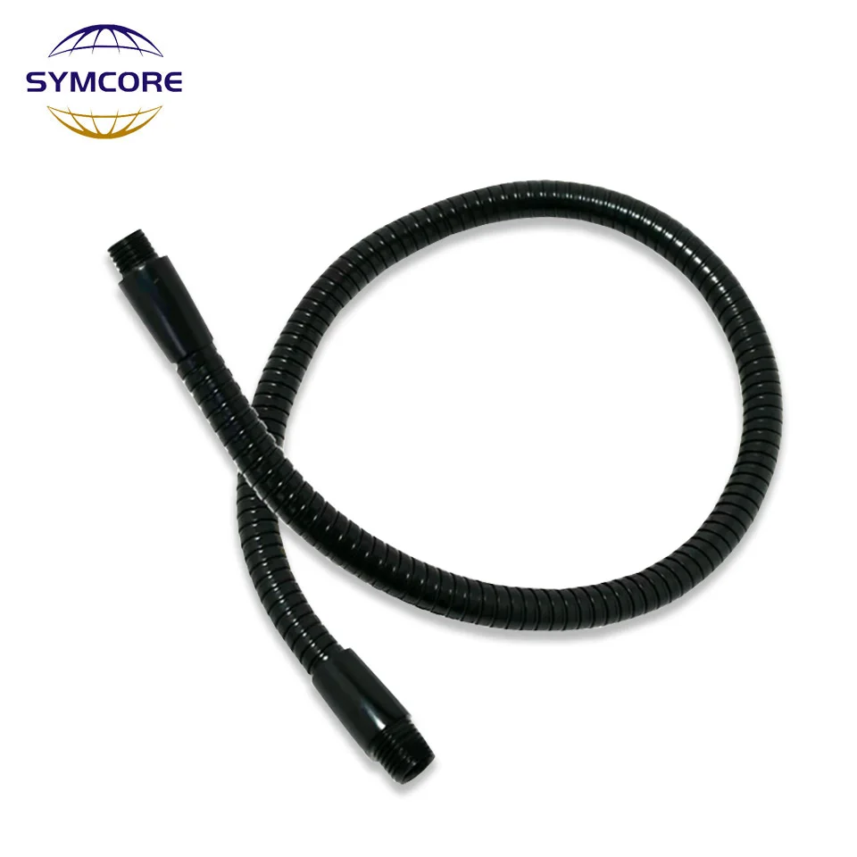 Black Dia6/8/10/12mm LED Gooseneck M8 M10 Connector Flexible Metal Hose ...
