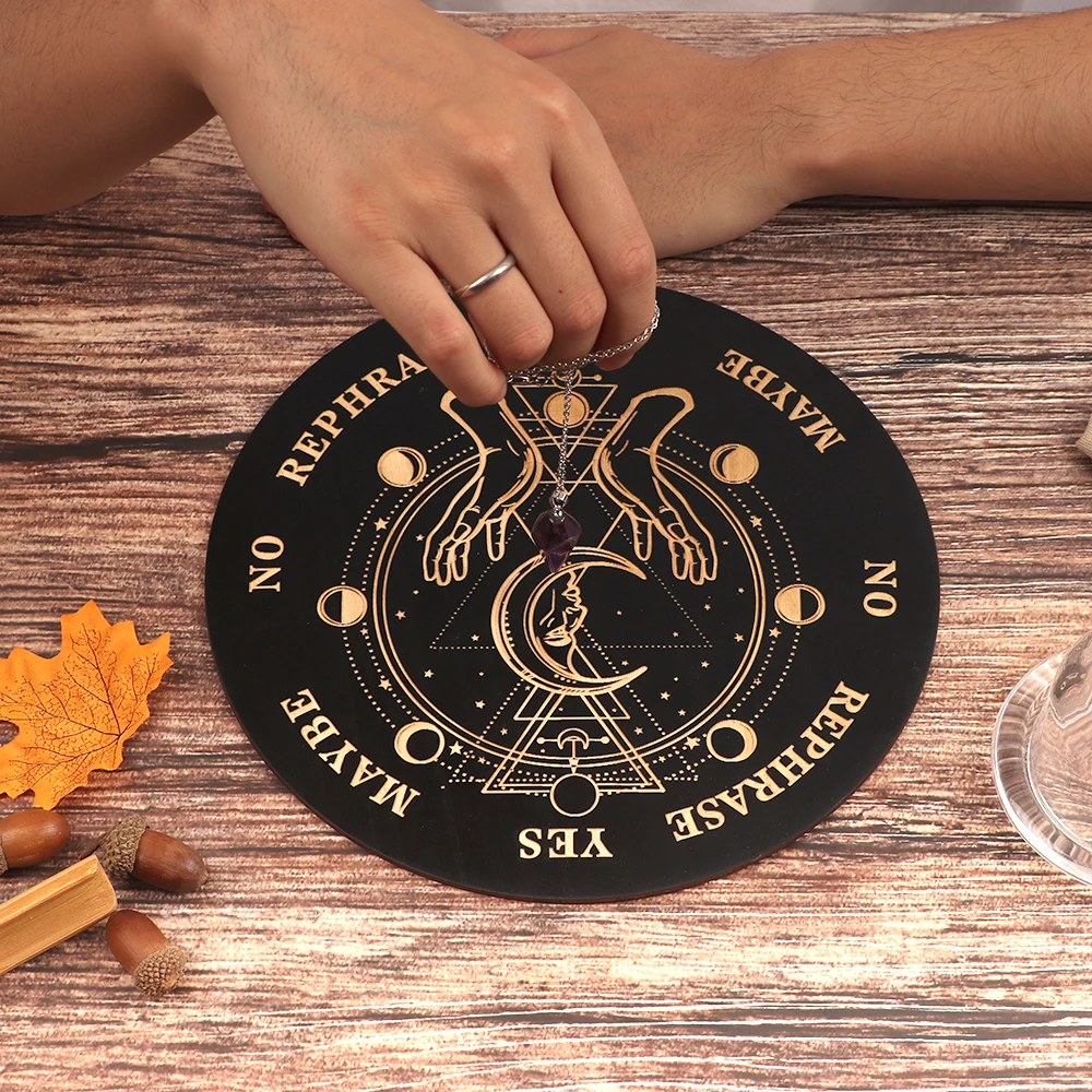 Wooden-Pendulum-Board-with-Moon-Star-Divination-Healing-Meditation ...