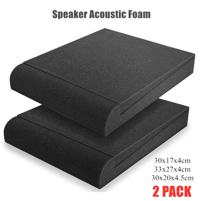 2Set Studio Monitor Speaker Acoustic Foam Isolator Pads Anti-shock Anti ...