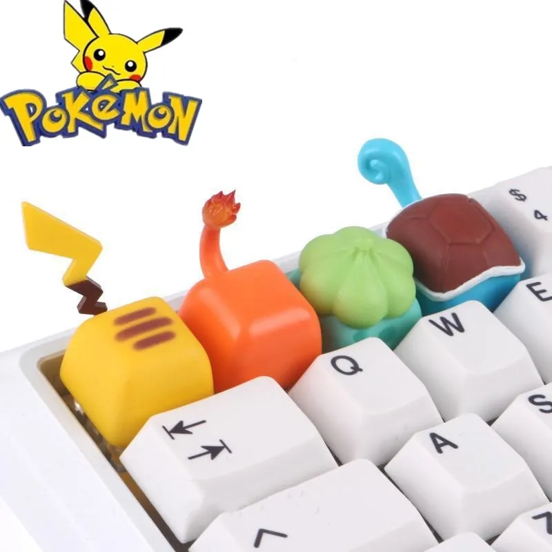 Pokemon-pikachu-resina-teclado-keycap-anime-figuras-cruz-eixo-keycap ...