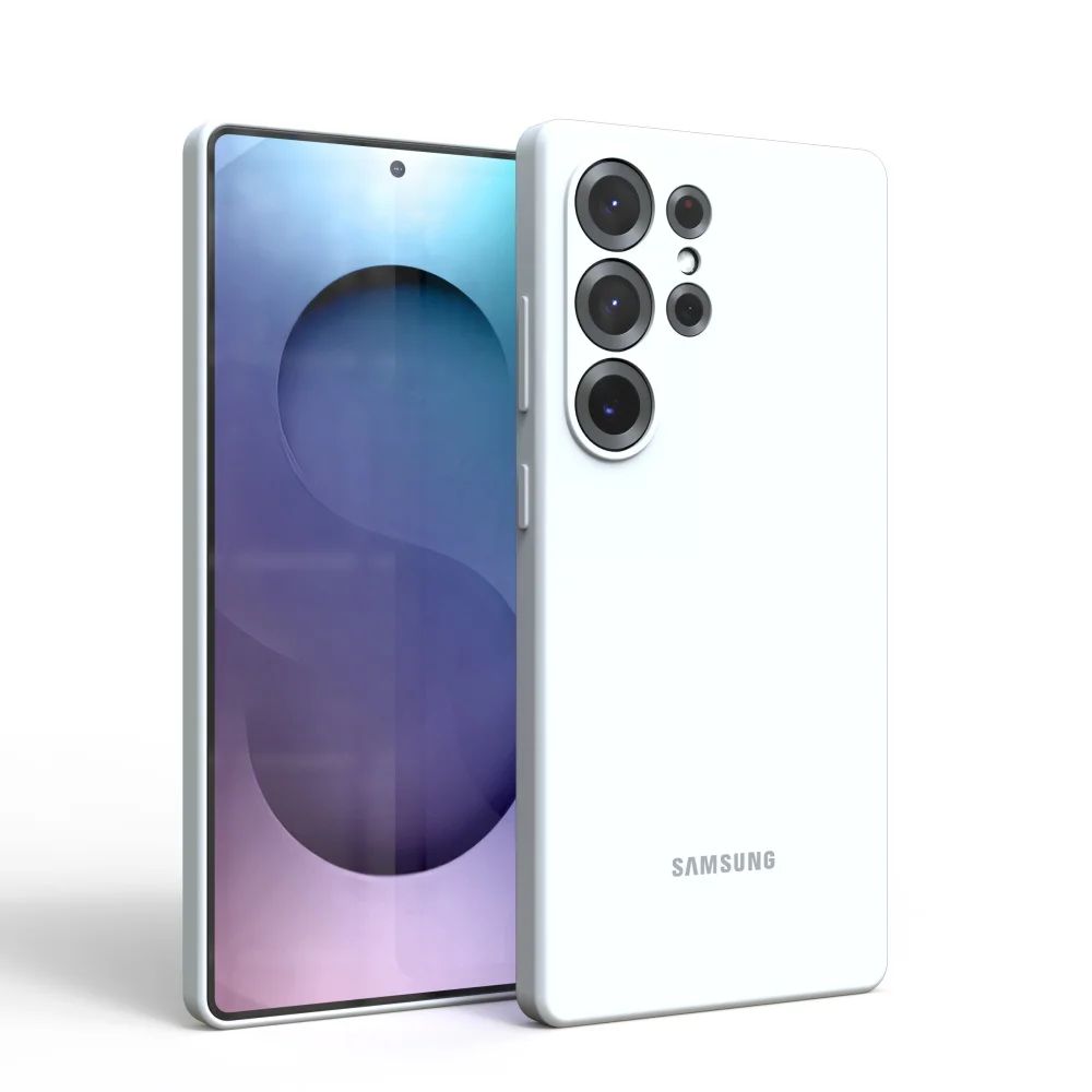 Silky Silicone Soft-Touch Protective Phone Case Cover for S24 (White)