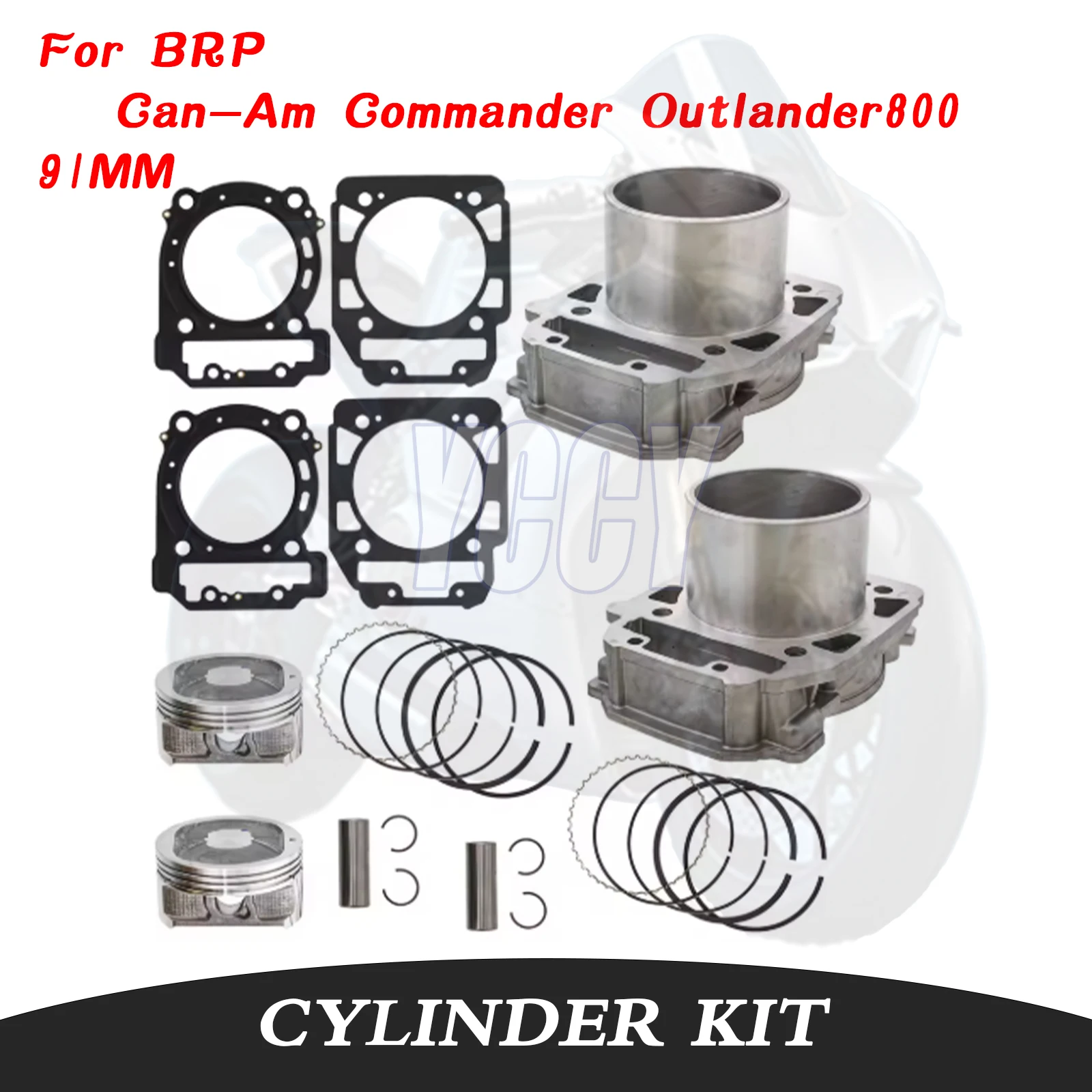 91mm 800cc Motorcycle Engine Cylinder Kit Piston Rings Gasket Fit For ...