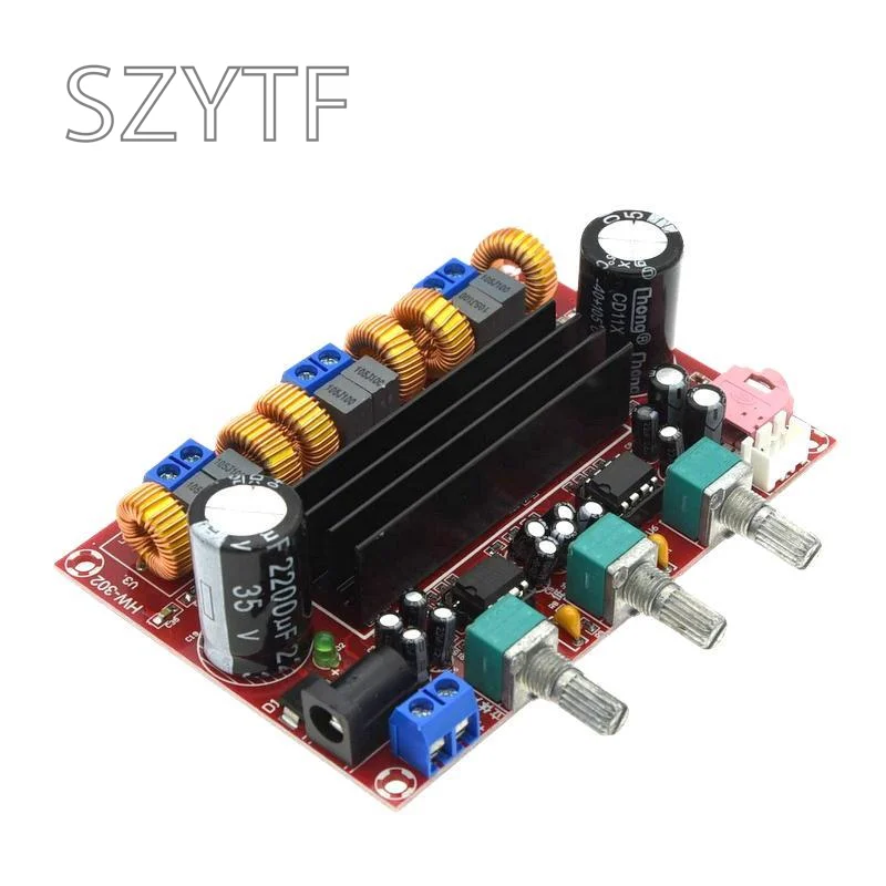 XH-M139 2.1 Channel Digital Power Amplifier Board 12V-24V Wide Voltage TPA3116D2 2*50W+100W