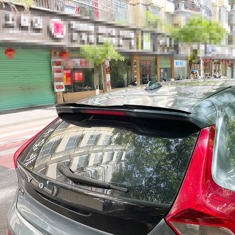 For Volvo V40 2013-2019 Spoiler PU Soft Plastic Carbon Fiber Look ...