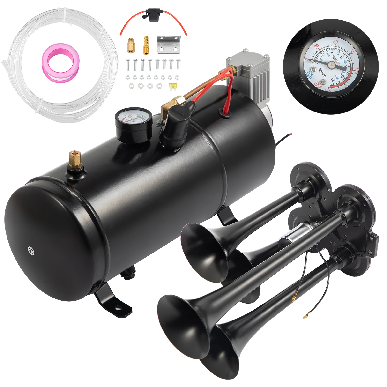 VEVOR-150DB-Train-Horns-Kit-for-Trucks-Super-Loud-w-120-PSI-12V-Air ...