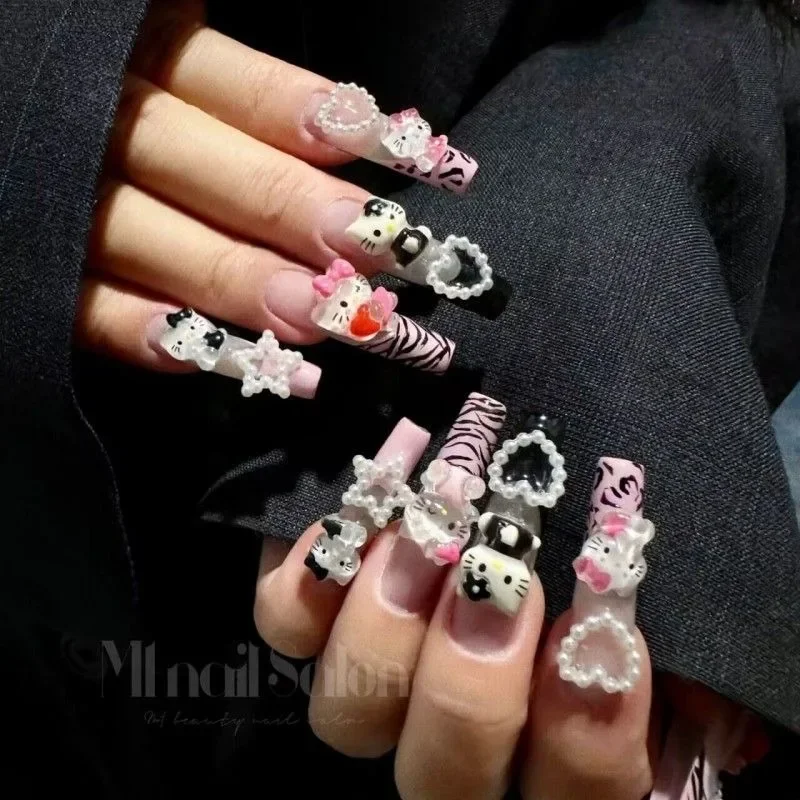 Cute Hello Kitty Acrylic Nail Designs