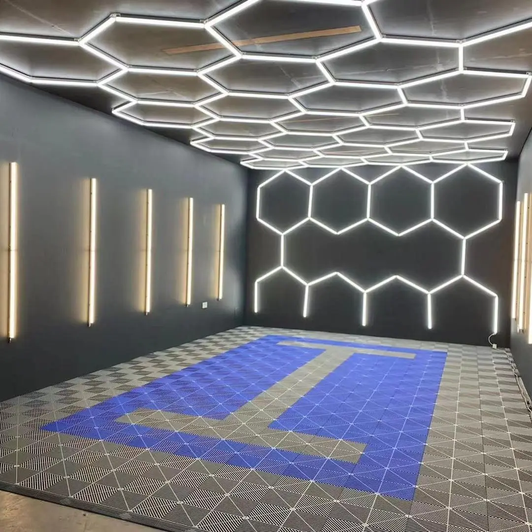 Iluminación Taller Lavadero Lámpara LED Hexagonal Para Techo - 672W ...