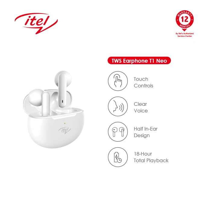 Itel Earbuds T1 Neo Tws Bluetooth 5.2 Wireless Earphones - Earphones ...