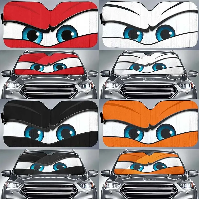 Car-Solar-Protection-Cartoon-Big-Eyes-Heated-Windshield-Sunshade-Car ...