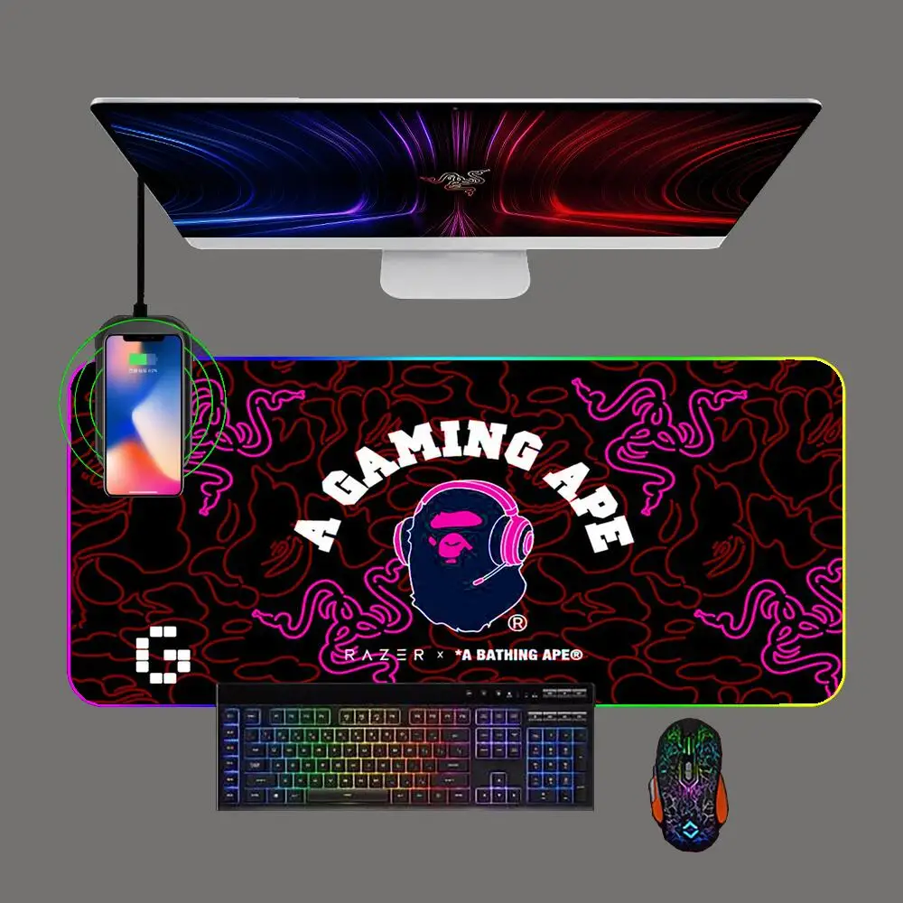 Razer Goliathus BAPE Gaming Mouse Pad RGB Phone Wireless Charging Pc ...