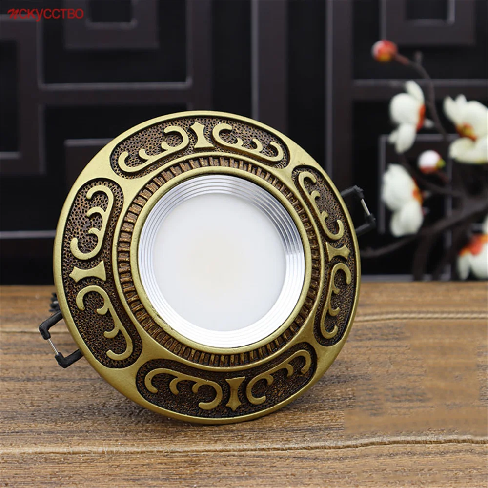 American Country Copper Color Resin Led Downlight 3w 5w 220v 110v ...