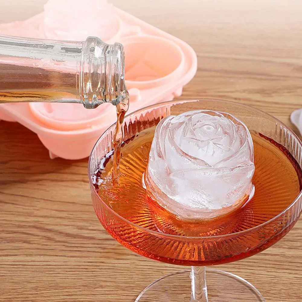 Rose-Ice-Molds-3D-Large-Ice-Cube-Trays-Make-4-Giant-Cute-Flower-Shape ...