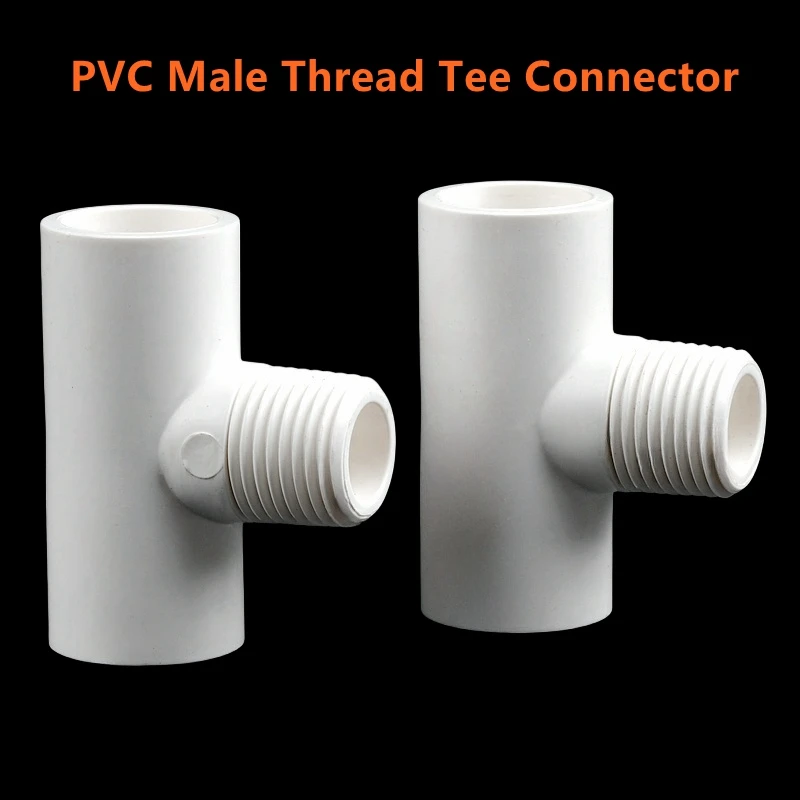 1-10PCS-20mm-to-1-2-PVC-Male-Thread-Tee-Connector-Plastic-Plumbing ...