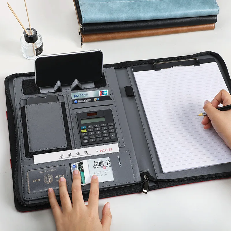 A4-Multifunctional-Power-Notebook-Wireless-Charging-Portfolio-Zipper ...