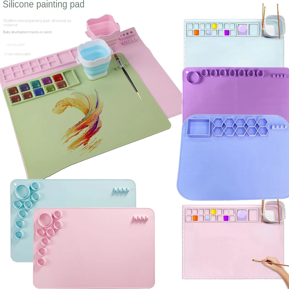 Multifunctional-DIY-Silicone-Painting-Mat-Palette-Kids-Graffiti-Drawing ...