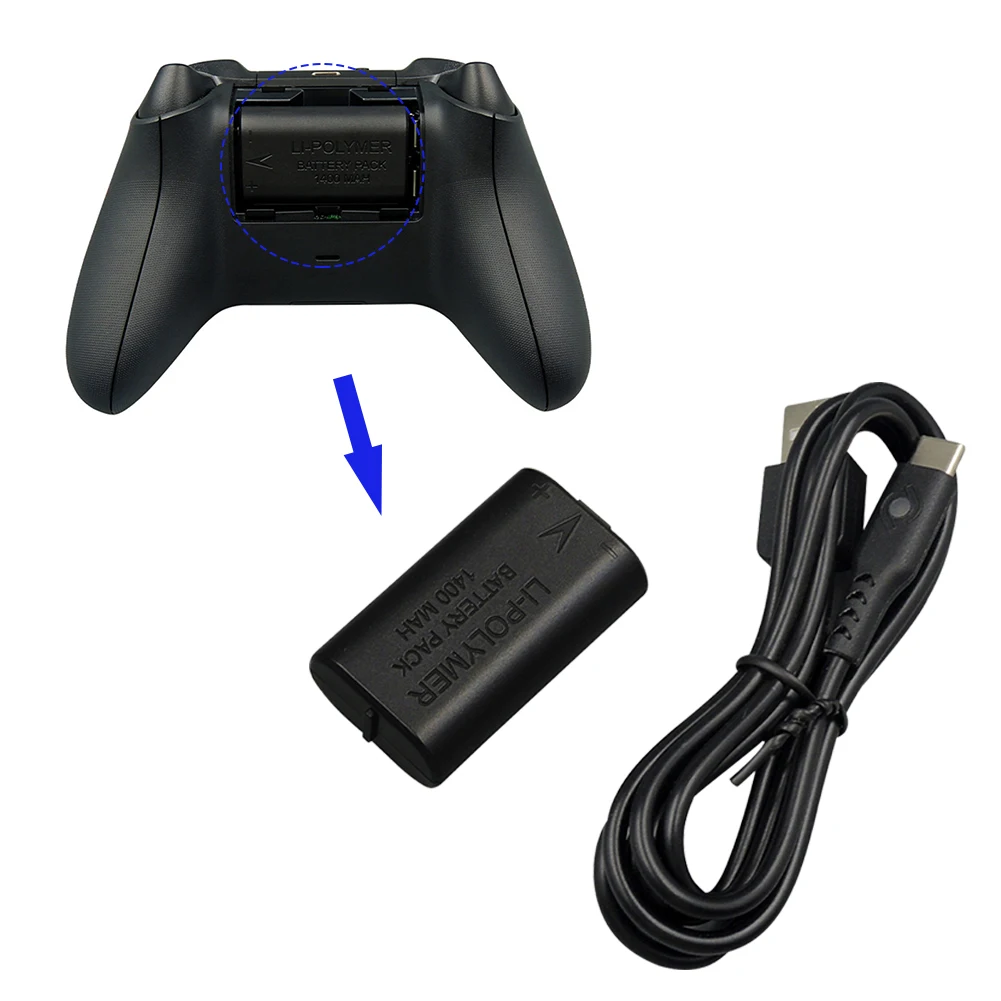 1400mAh Battery Pack for Xbox Series S/X Controller Wireless Gamepad ...