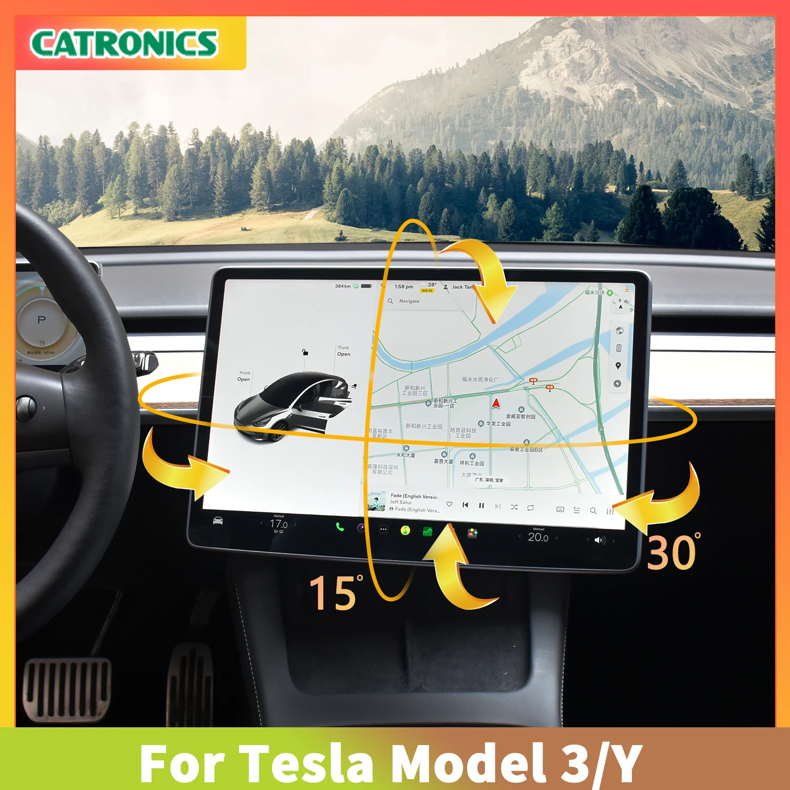 CATRONICS-Screen-Swivel-Tilt-Mount-for-Tesla-Model-3-Highland-Model-Y ...