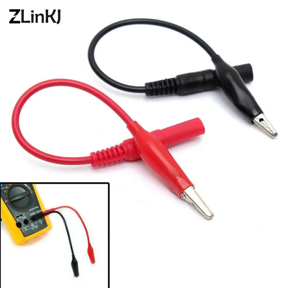 2Pcs practical Probe Red+Black MultiMeter Test Lead & Alligator ...